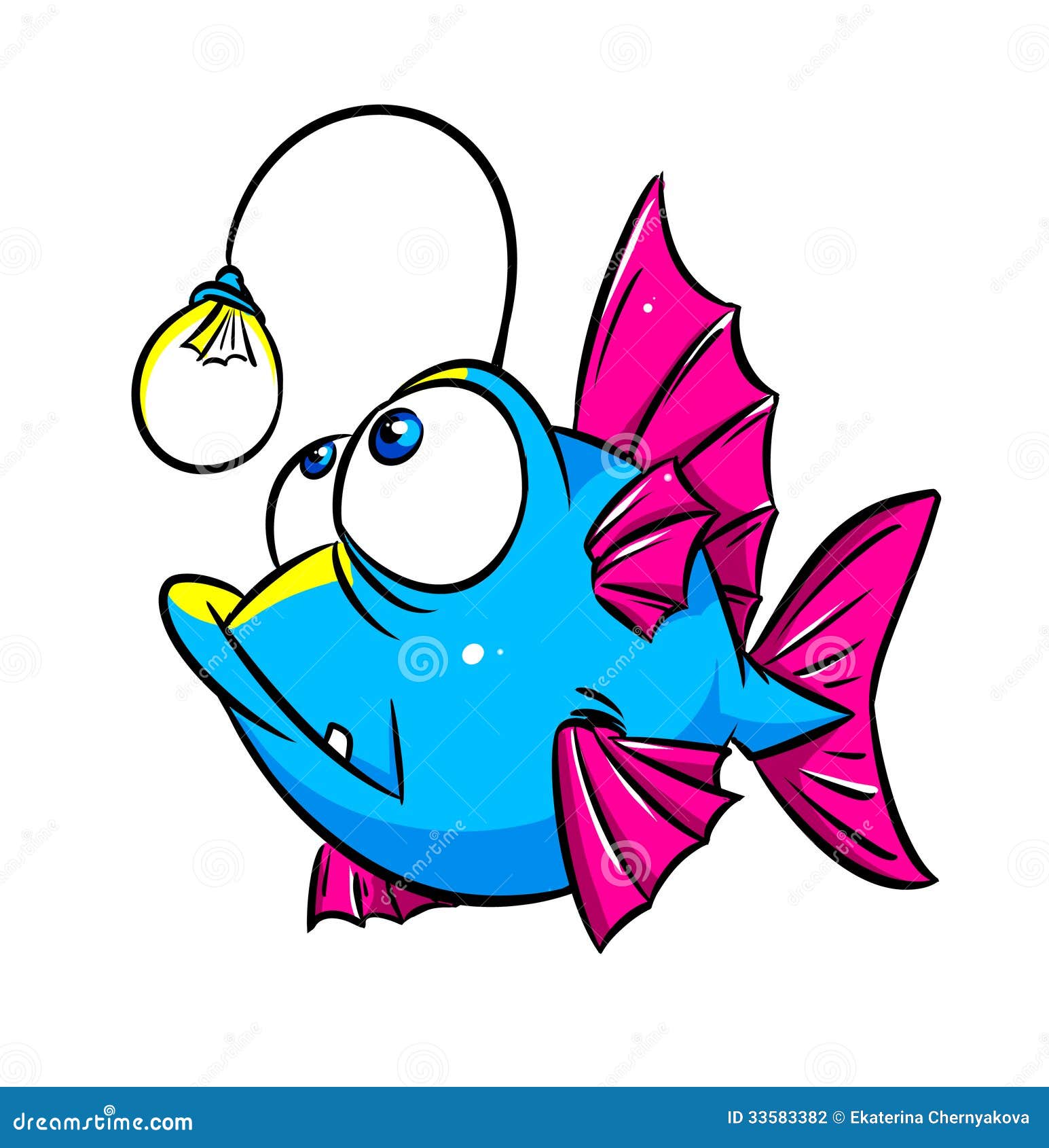 Bande Dessinée De Lampe De Poissons Illustration Stock - Illustration ...