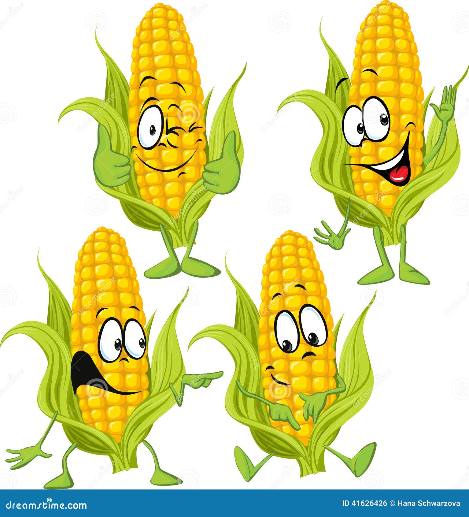 Bande Dessinée De Maïs Avec Des Mains Illustration de Vecteur ...