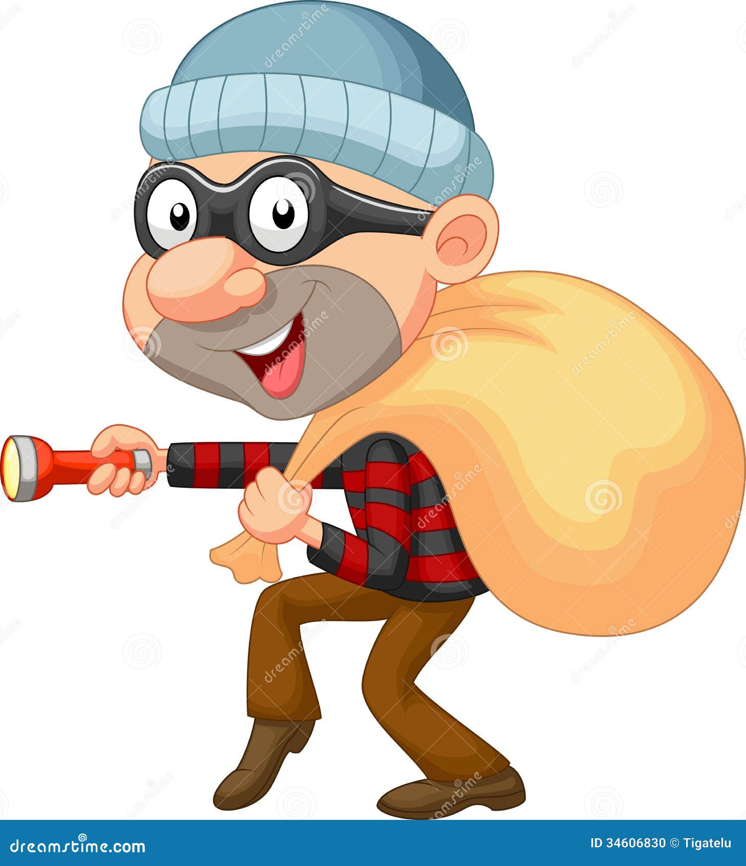 Bande Dessinée De Voleur Avec Le Sac D'argent Illustration de Vecteur ...