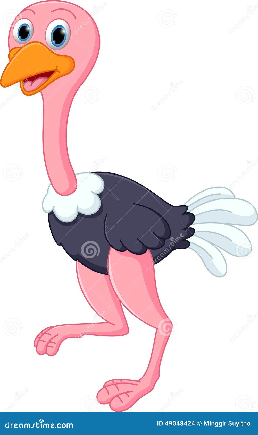 Bande Dessinée Heureuse D'autruche Illustration de Vecteur ...