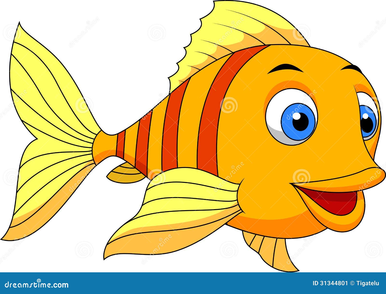 Bande Dessinée Mignonne De Poissons Illustration de Vecteur ...