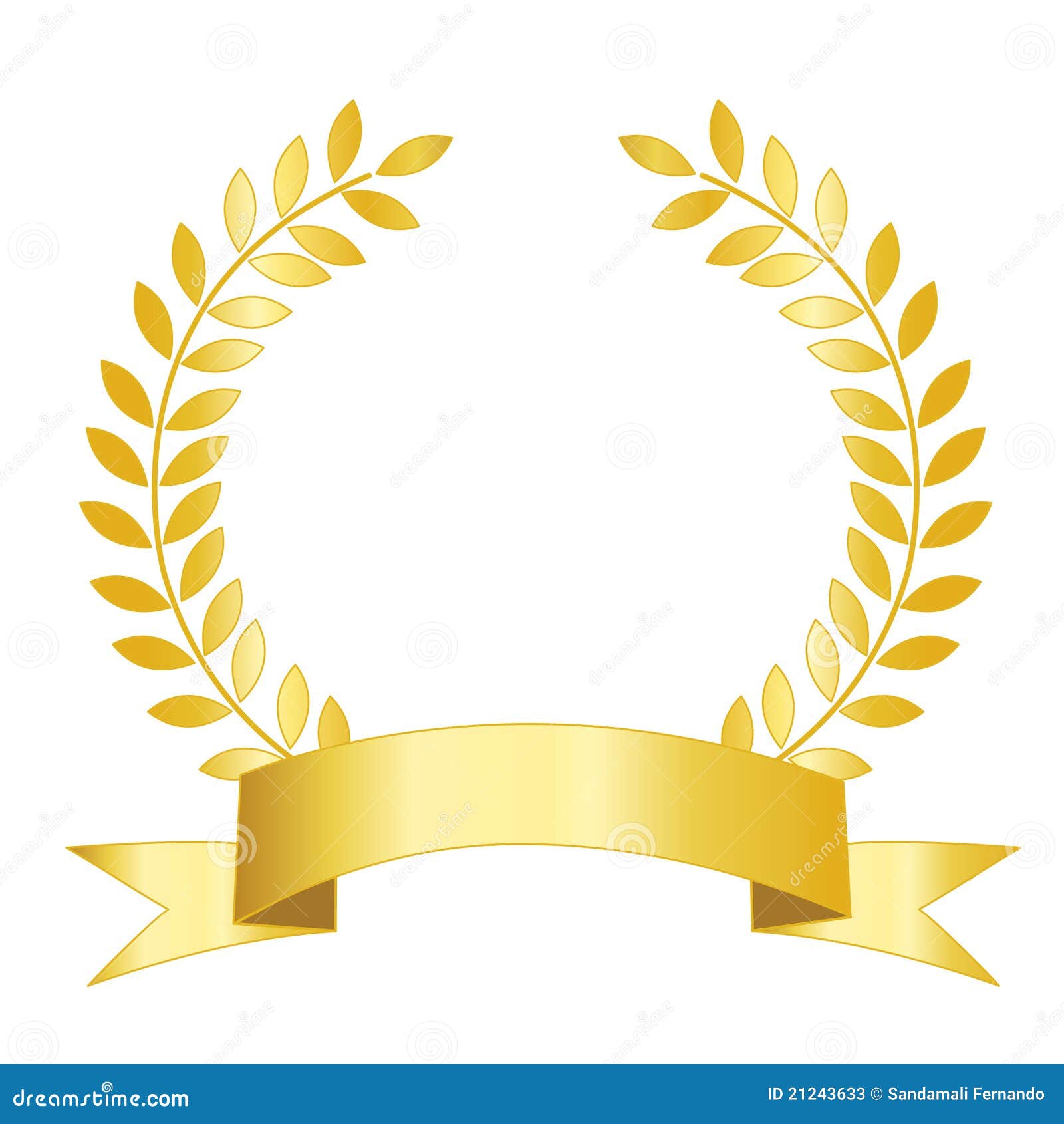 Bande et laurier d'or illustration de vecteur. Illustration du ...