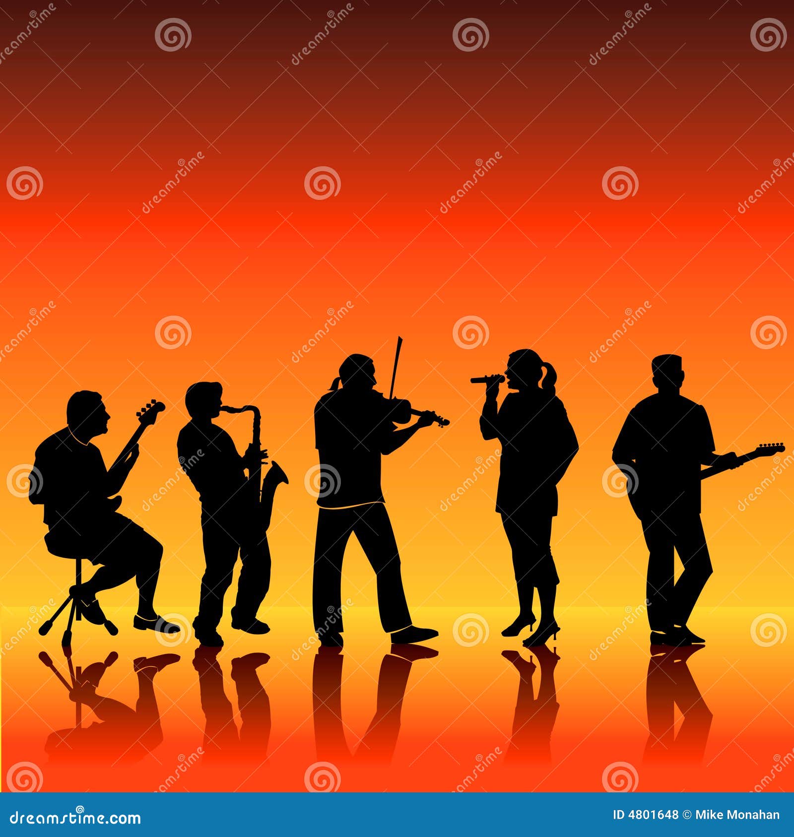 Bande musicale illustration de vecteur. Illustration du musical - 4801648