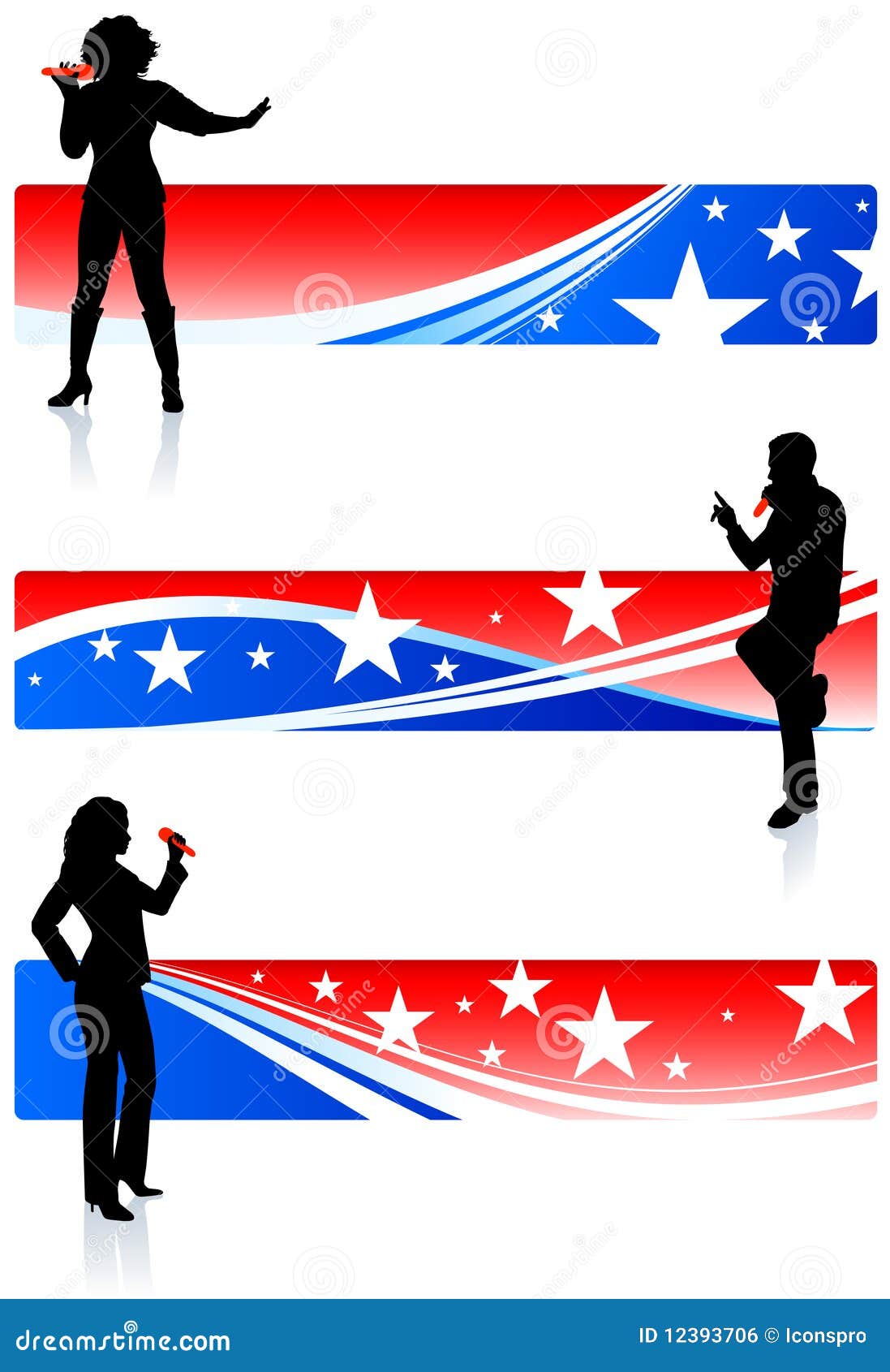 Bande Musicale Avec Les Drapeaux Patriotiques Illustration Stock ...