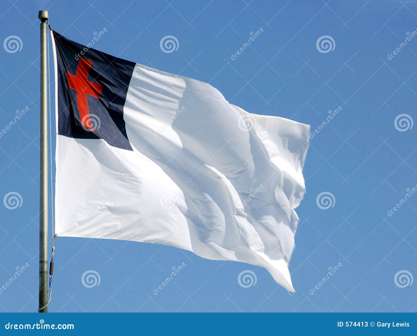 Bandeira cristã imagem de stock. Imagem de azul, bandeiras - 574413