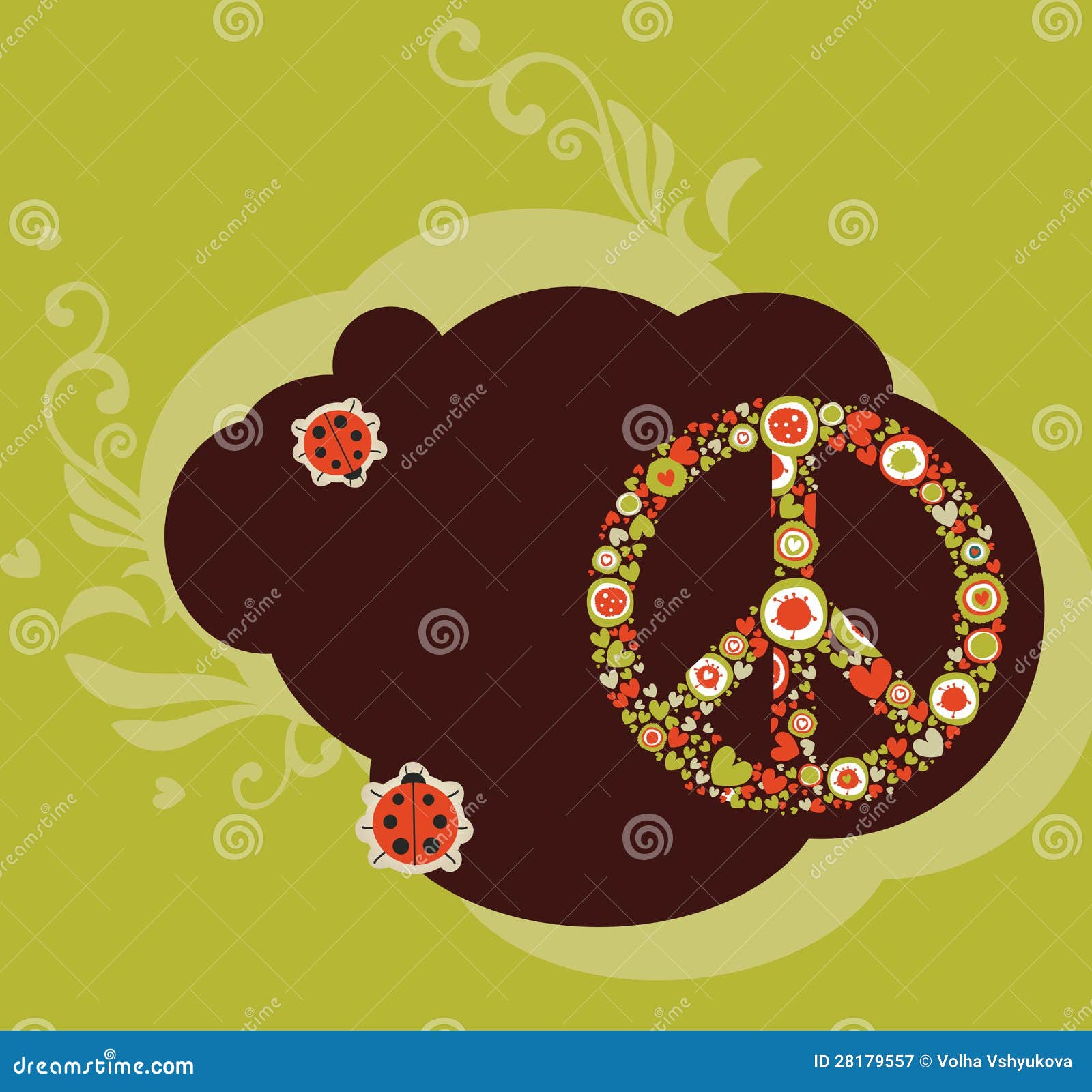 Bandeira da paz do Hippie ilustração do vetor. Ilustração de verde ...