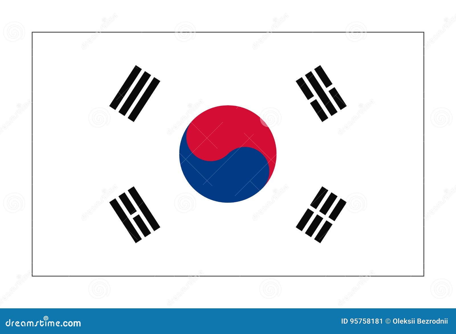 Bandeira Da República Coreia Ilustração do Vetor - Ilustração de ...