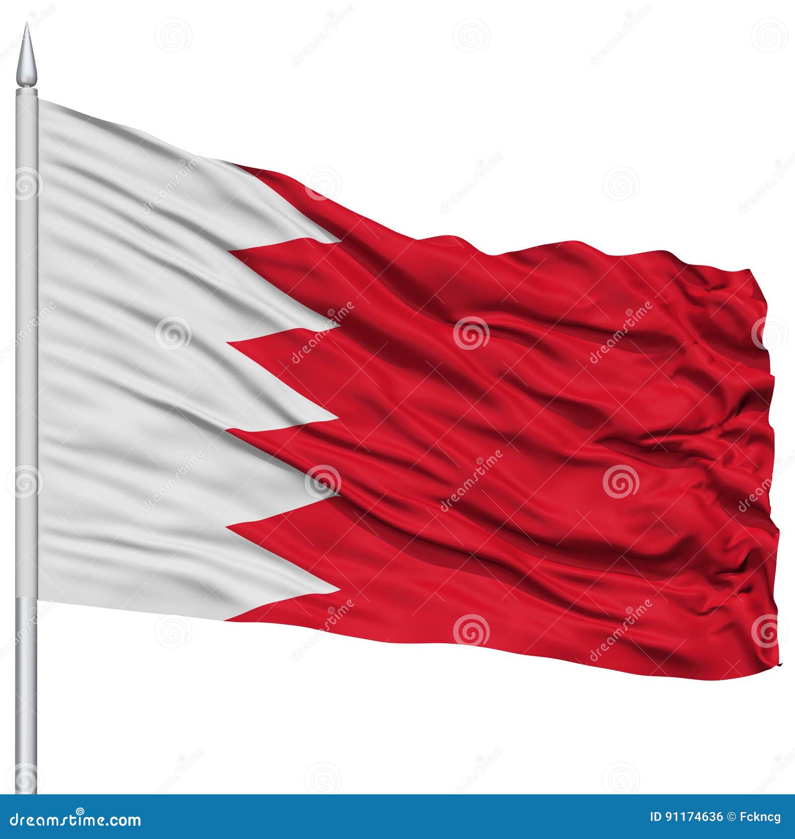 Bandeira De Barém No Flagpole Ilustração Stock - Ilustração de fundo ...