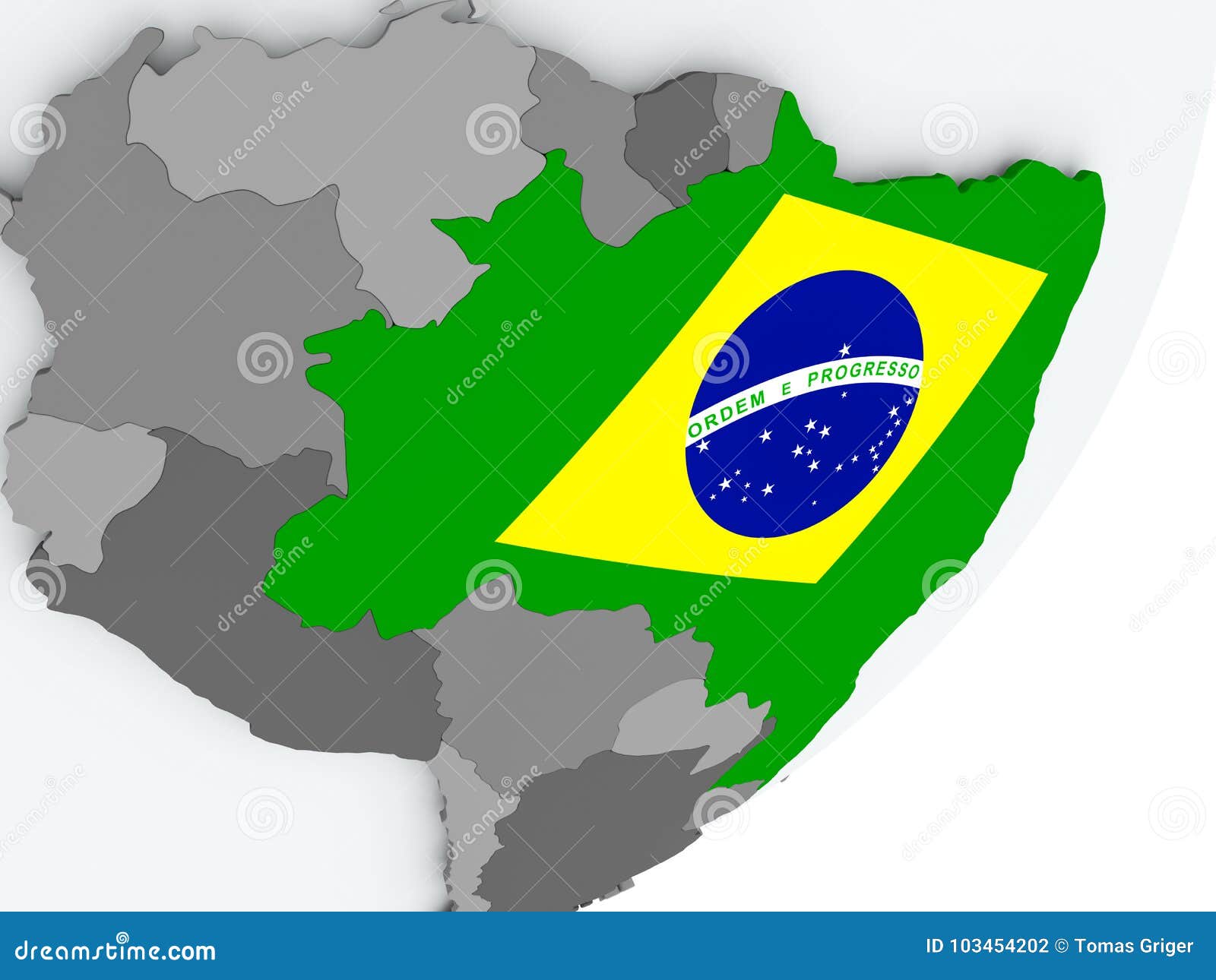 Bandeira de Brasil no mapa ilustração stock. Ilustração de bandeira ...
