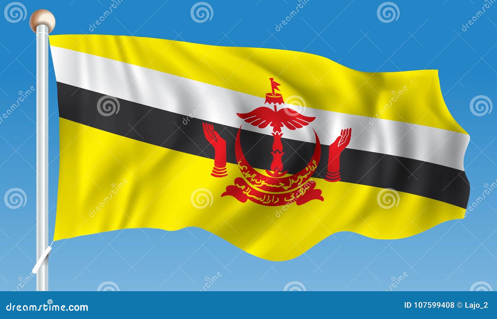 Bandeira De Brunei Darussalam Ilustração do Vetor - Ilustração de ...