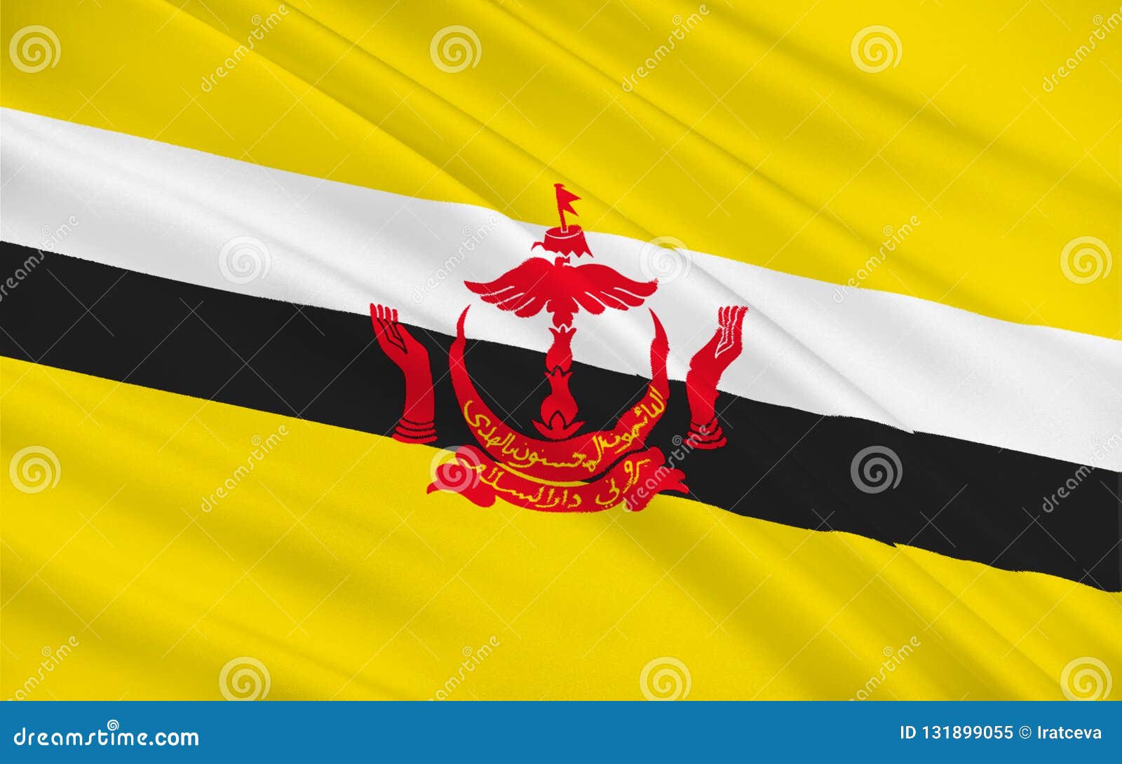 Bandeira De Brunei Darussalam Ilustração Stock - Ilustração de ...
