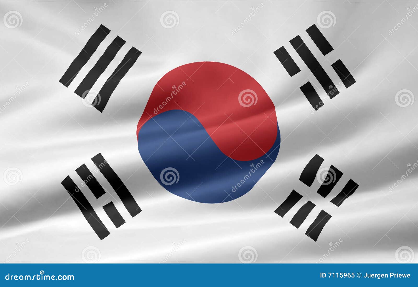 Bandeira de Coreia do Sul ilustração stock. Ilustração de coreano - 7115965