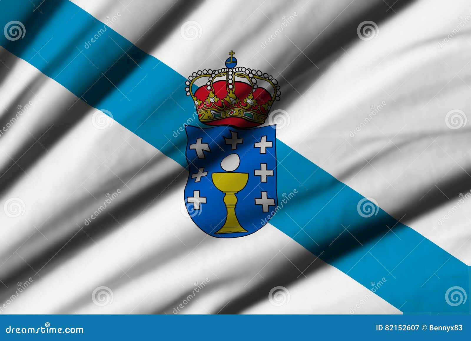 Bandeira de Galiza ilustração stock. Ilustração de arte - 82152607