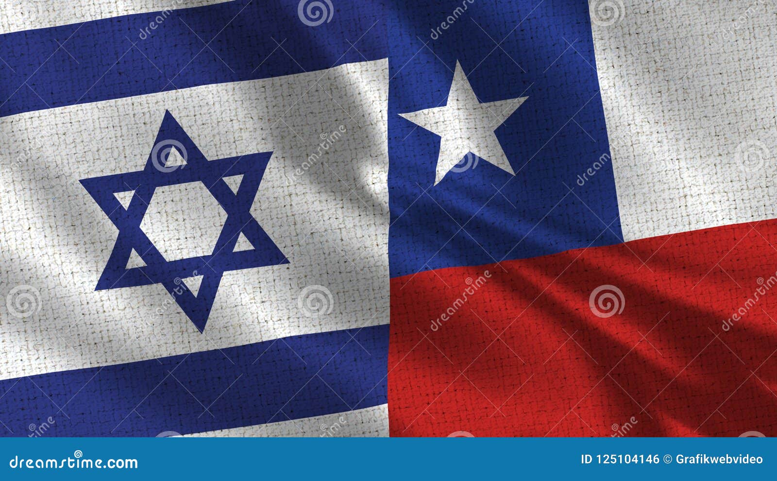 Bandeira De Israel E De Chile - Duas Bandeiras Junto Foto de Stock ...