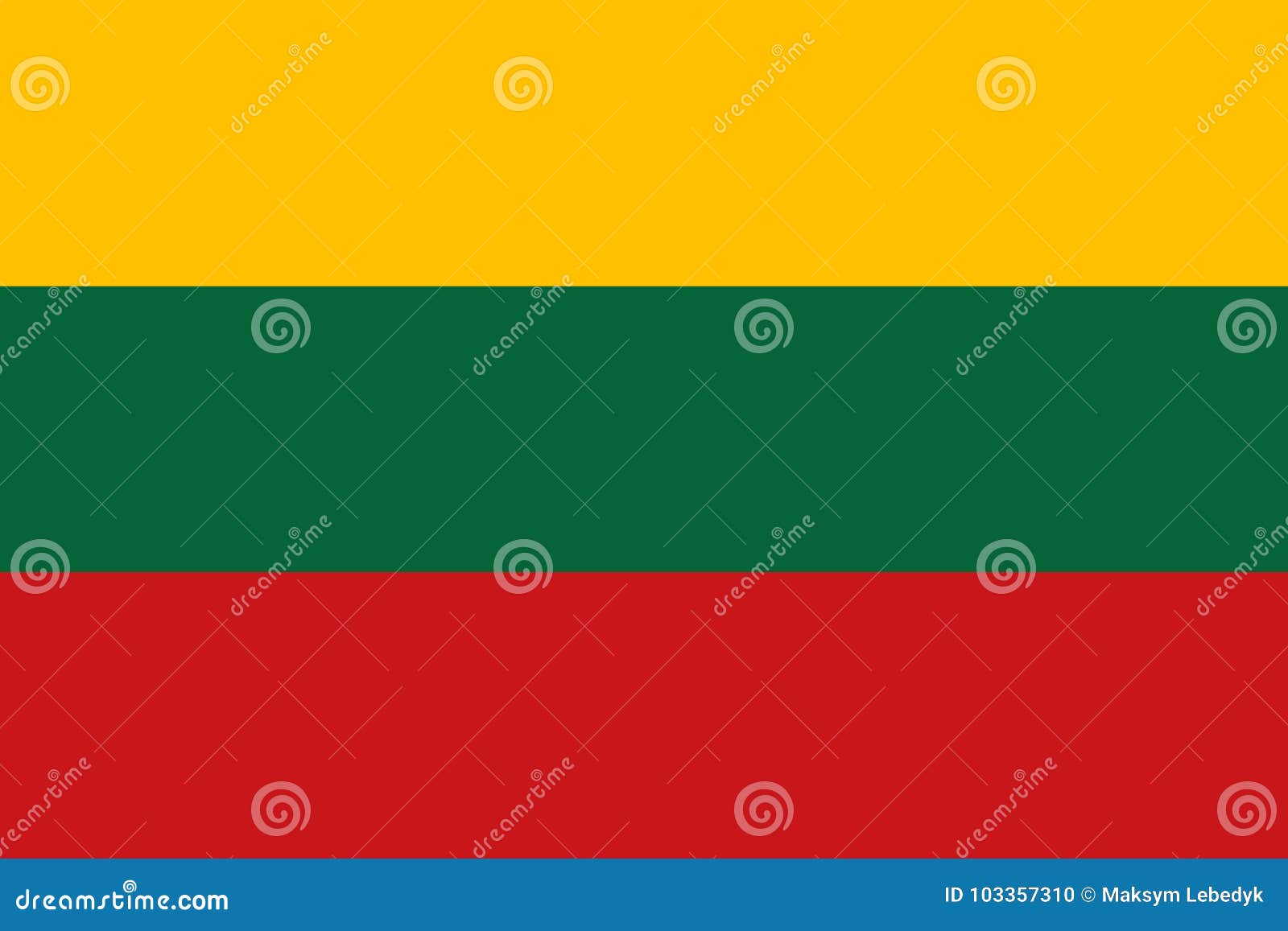 Bandeira de Lithuania ilustração stock. Ilustração de curso - 103357310