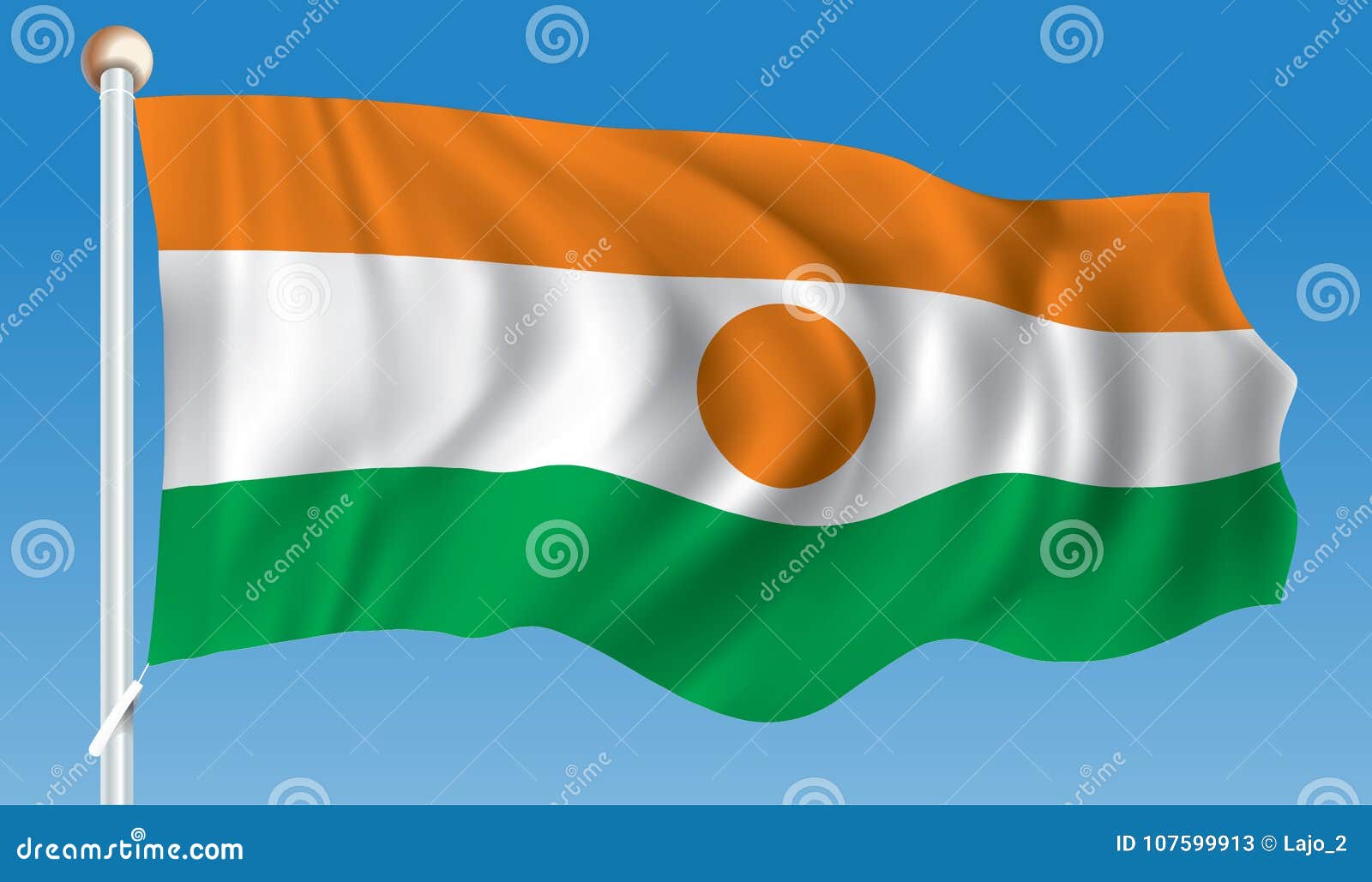 Bandeira de Niger ilustração do vetor. Ilustração de fundo - 107599913