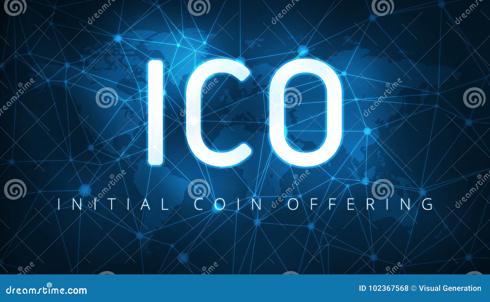 Bandeira De Oferecimento Da Moeda Da Inicial De ICO Ilustração Stock ...