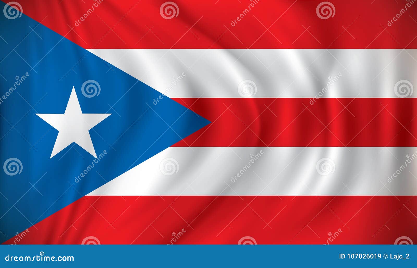 Bandeira de Puerto Rico ilustração do vetor. Ilustração de americano ...