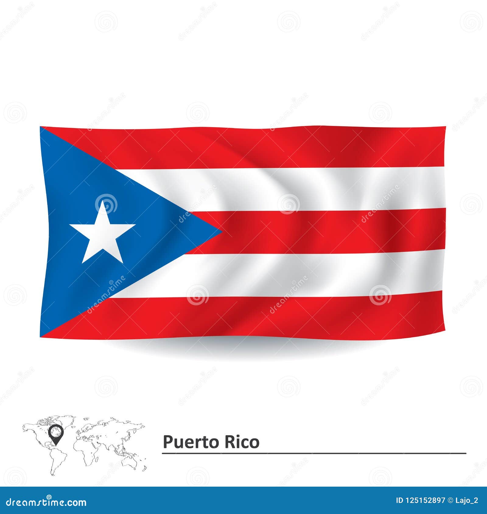 Bandeira de Puerto Rico ilustração do vetor. Ilustração de desenho ...