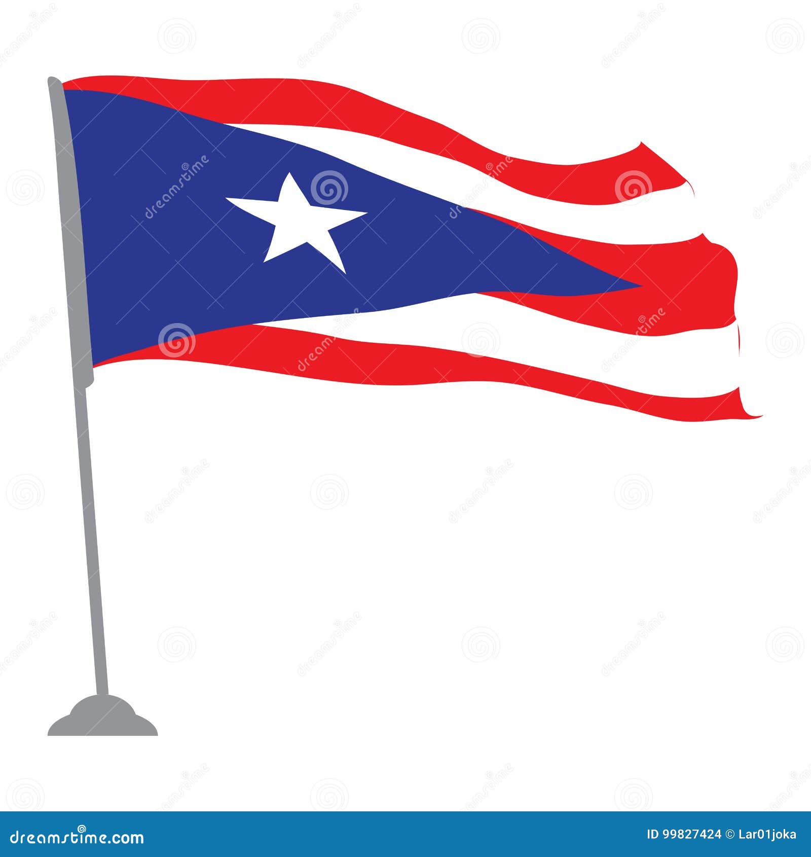 Bandeira de Puerto Rico ilustração do vetor. Ilustração de isolado ...