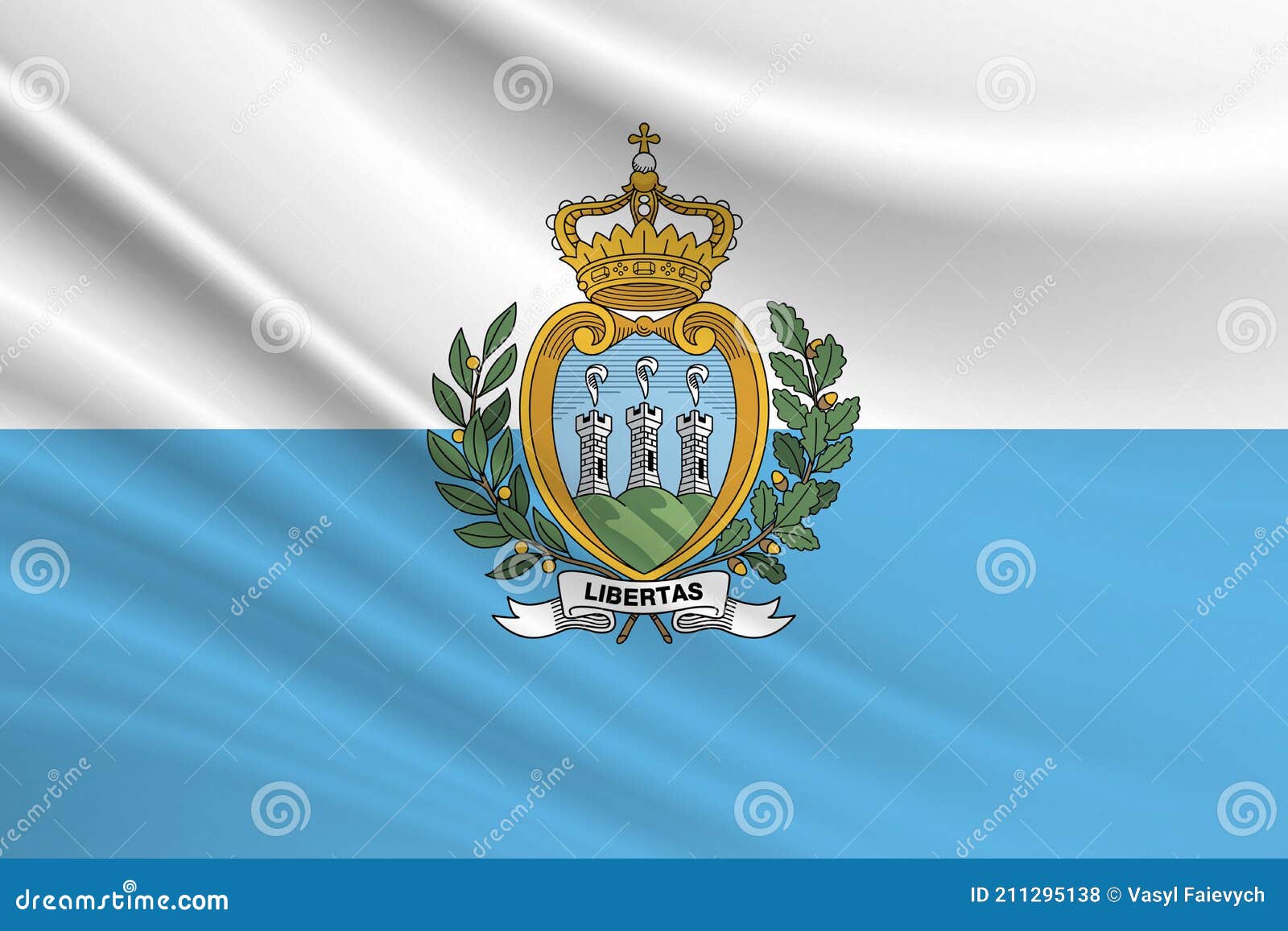 Bandeira De San Marino Textura Em Tecido Da Bandeira De San Marino