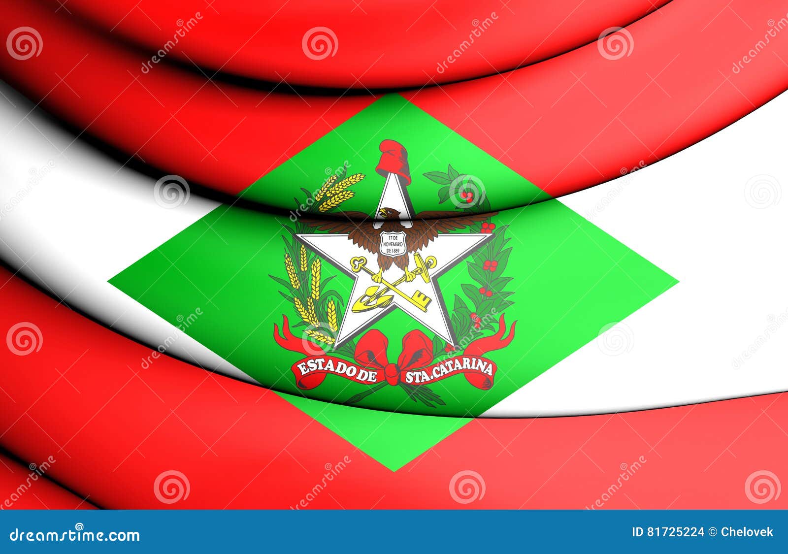 Bandeira De Santa Catarina, Brasil Ilustração Stock - Ilustração de ...