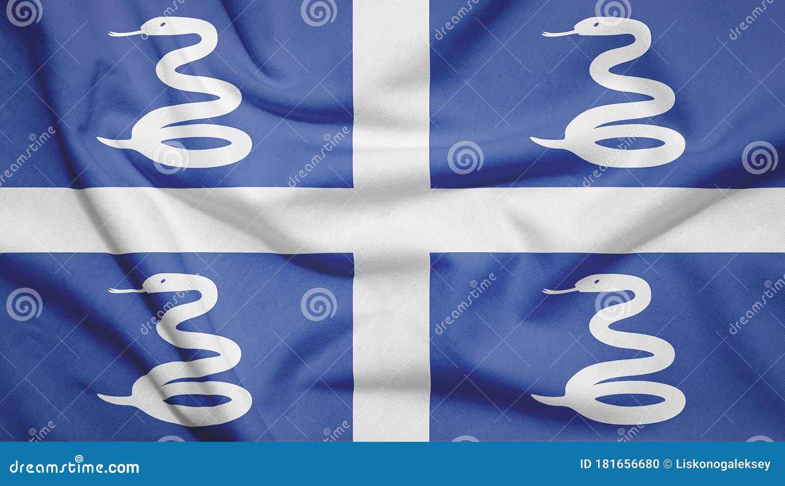 Bandeira De Serpente Martinica Com Textura De Tecido Foto de Stock ...