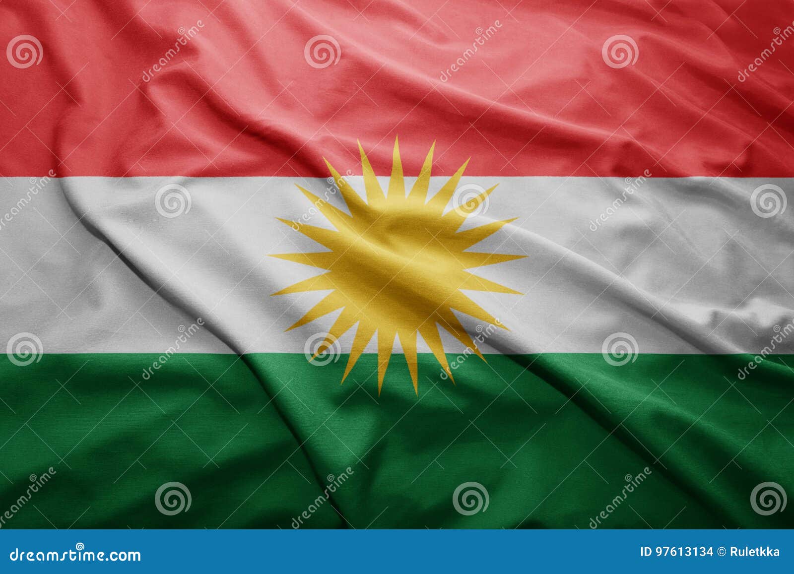 Bandeira do Curdistão foto de stock. Imagem de tiras - 97613134