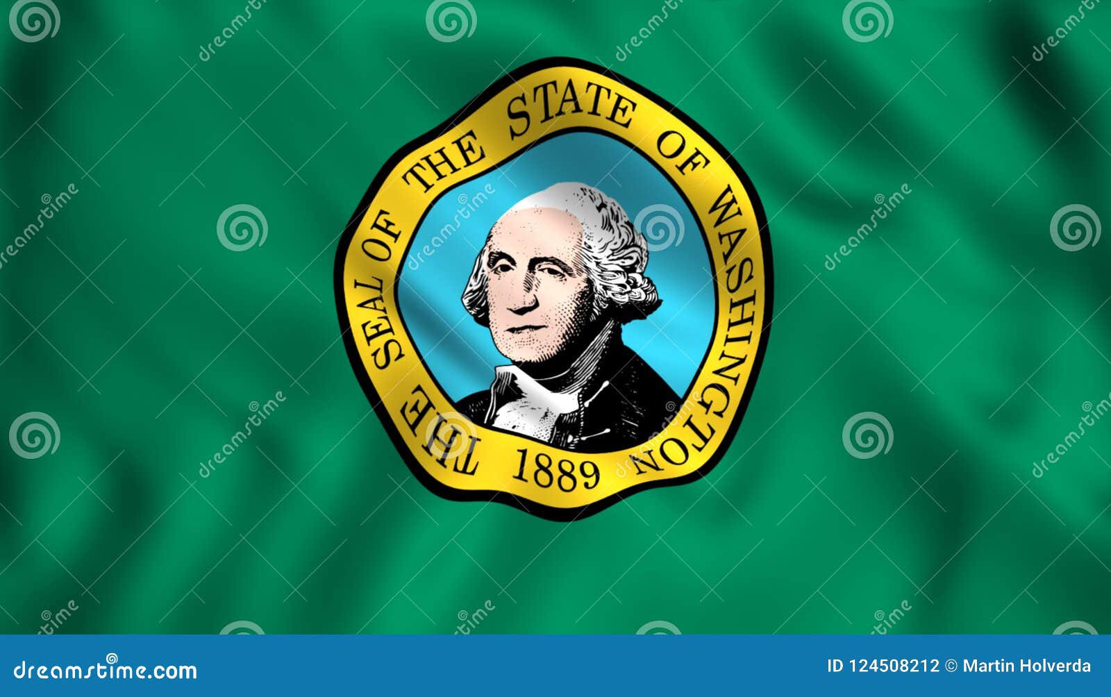 A Bandeira Do Estado De Washington Ilustração Stock - Ilustração de ...