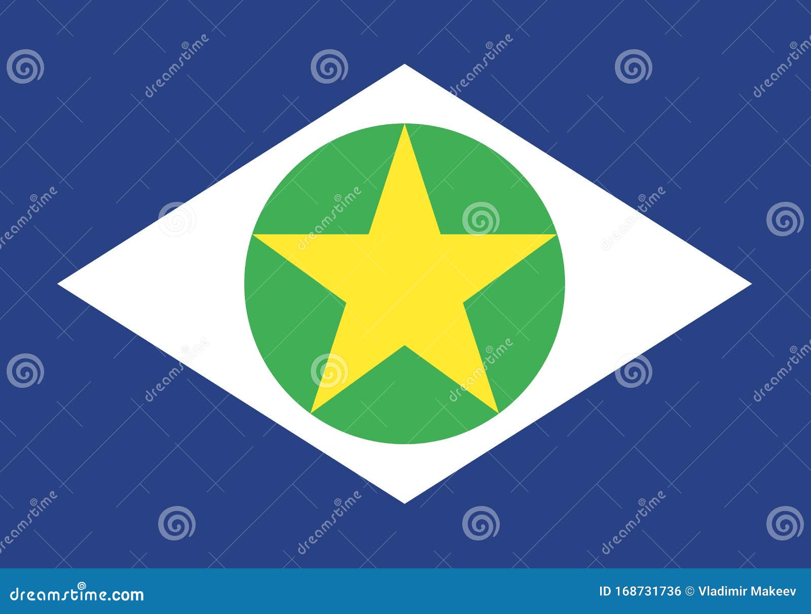 Bandeira Do Estado Do Mato Grosso Brasil Ilustração Stock Ilustração