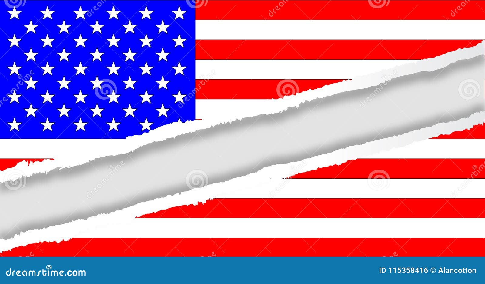 Bandeira Dos Estados Unidos Rasgada Ilustração do Vetor - Ilustração de ...
