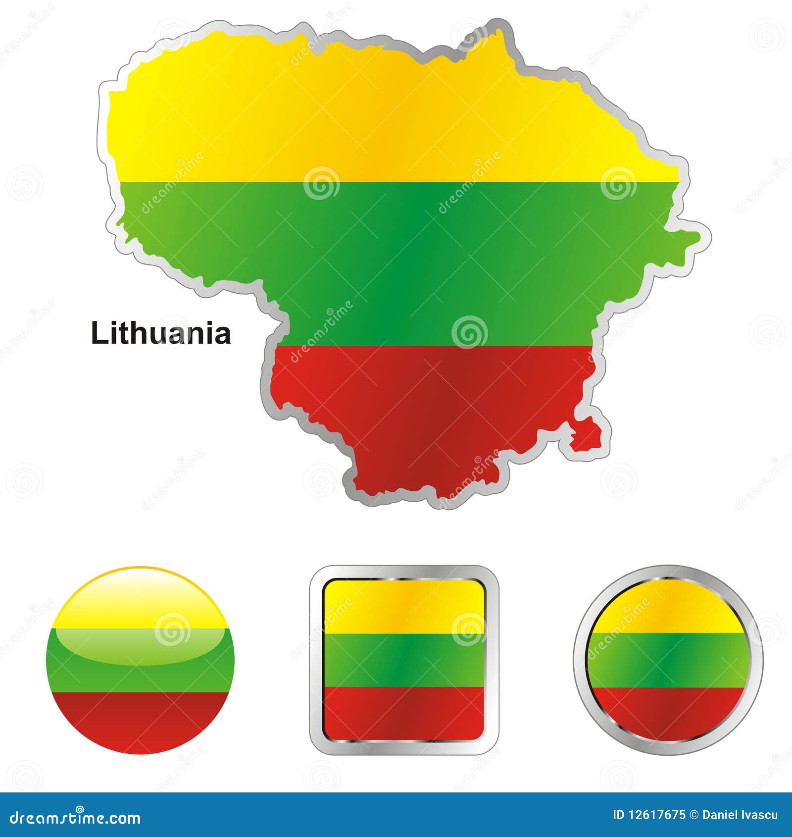 Bandeira Inteiramente Editable Do Vetor De Lithuania Ilustração do ...