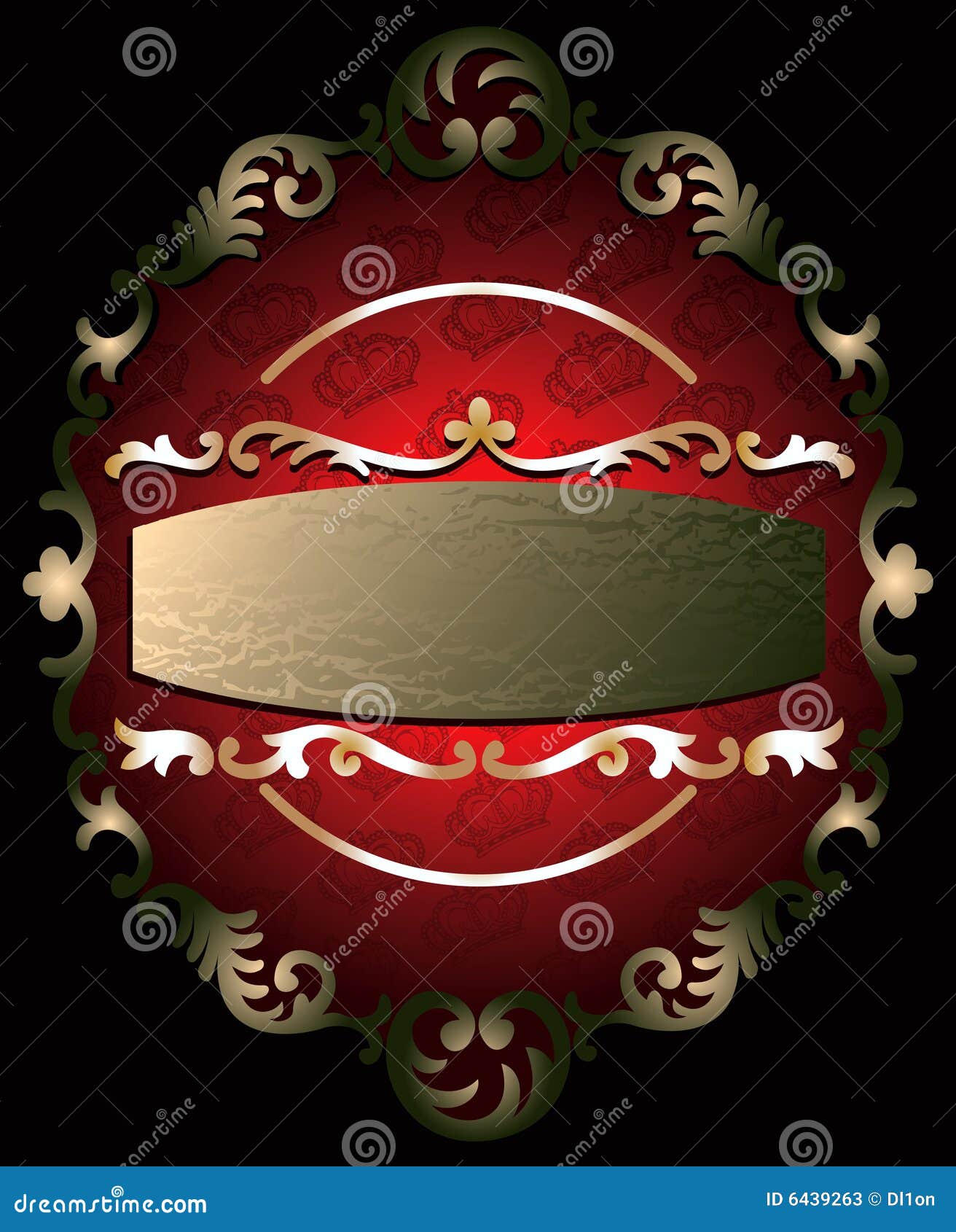 Bandeira Ornamentado Do Vermelho Do Ouro Ilustração do Vetor ...