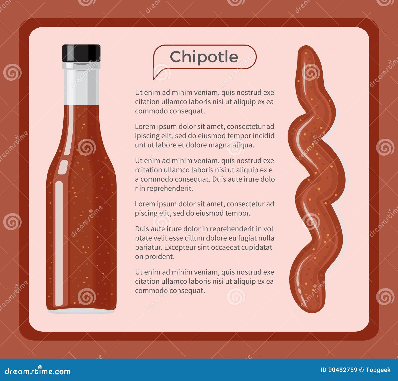 Bandeira Quadro Molho Do Vetor Do Chipotle Com Texto Ilustração do ...