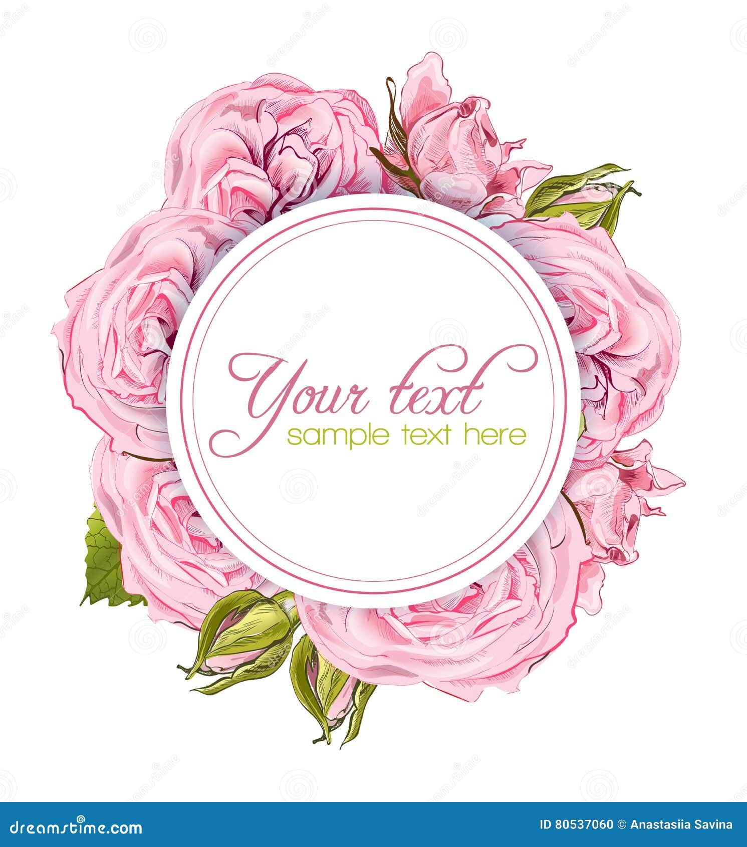 Bandeira redonda de Rosa ilustração do vetor. Ilustração de beleza ...