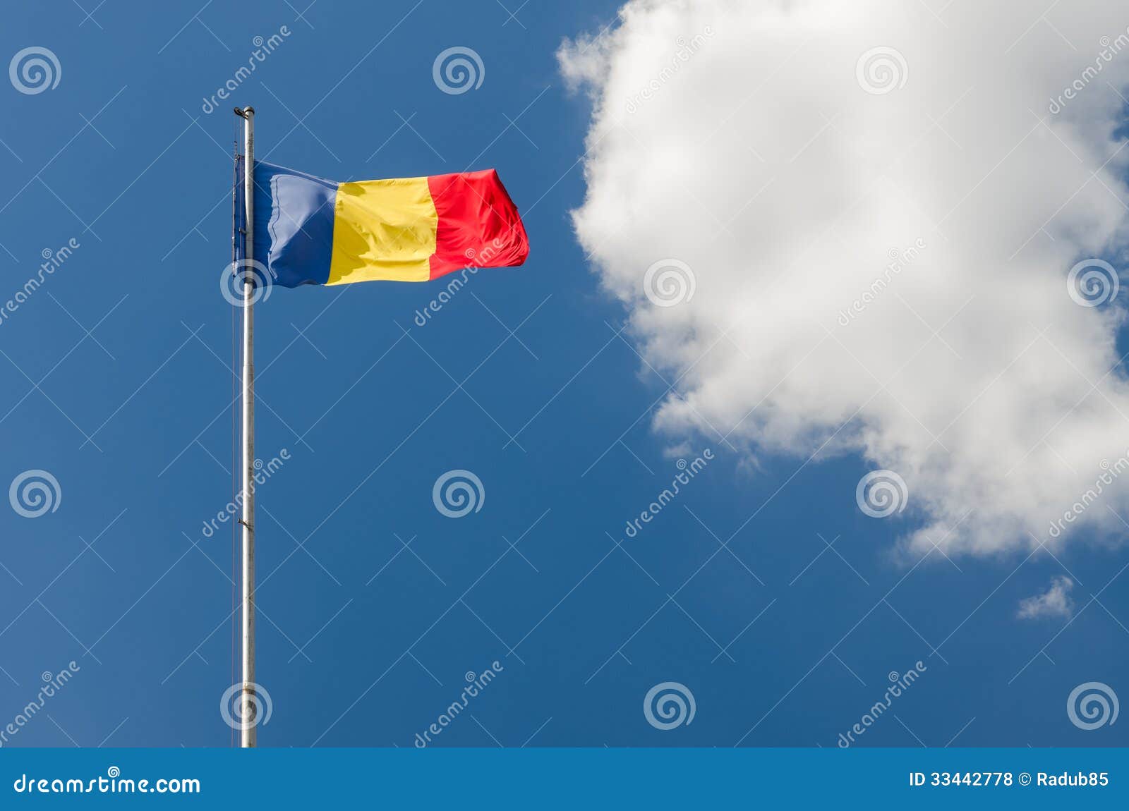 Bandeira romena foto de stock. Imagem de bandeira, patriotismo - 33442778