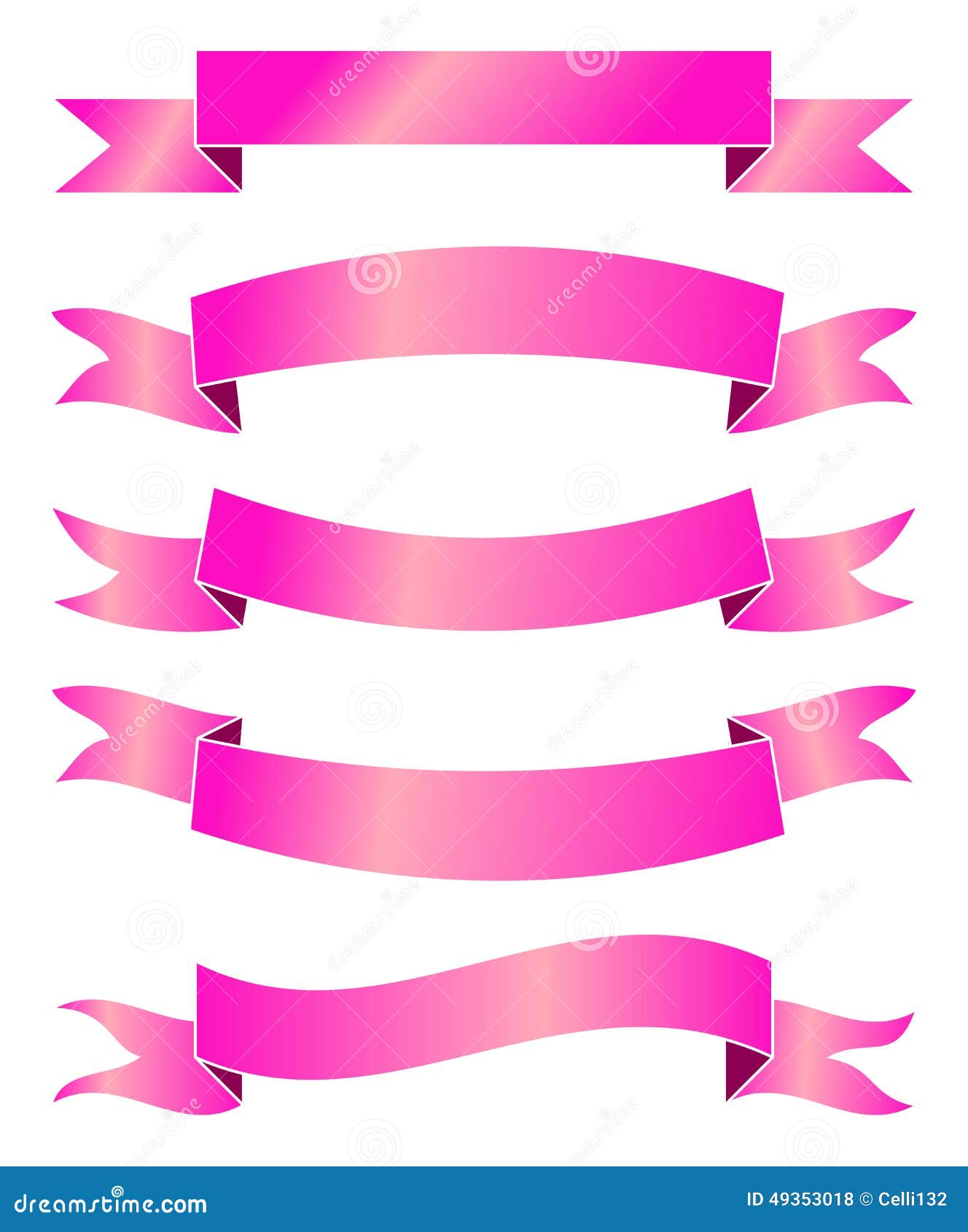 Bandeiras Cor-de-rosa Da Fita Ilustração do Vetor - Ilustração de molde ...