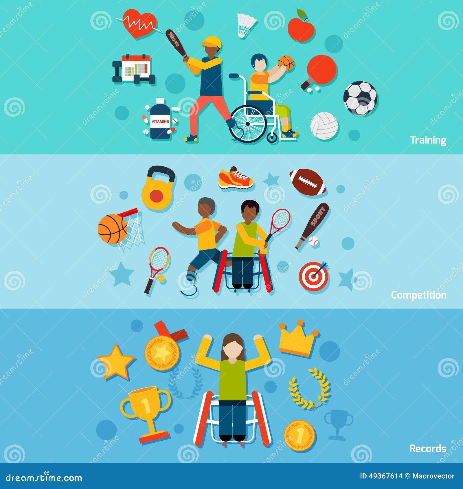 Bandeiras Deficientes Dos Esportes Ilustração do Vetor - Ilustração de ...