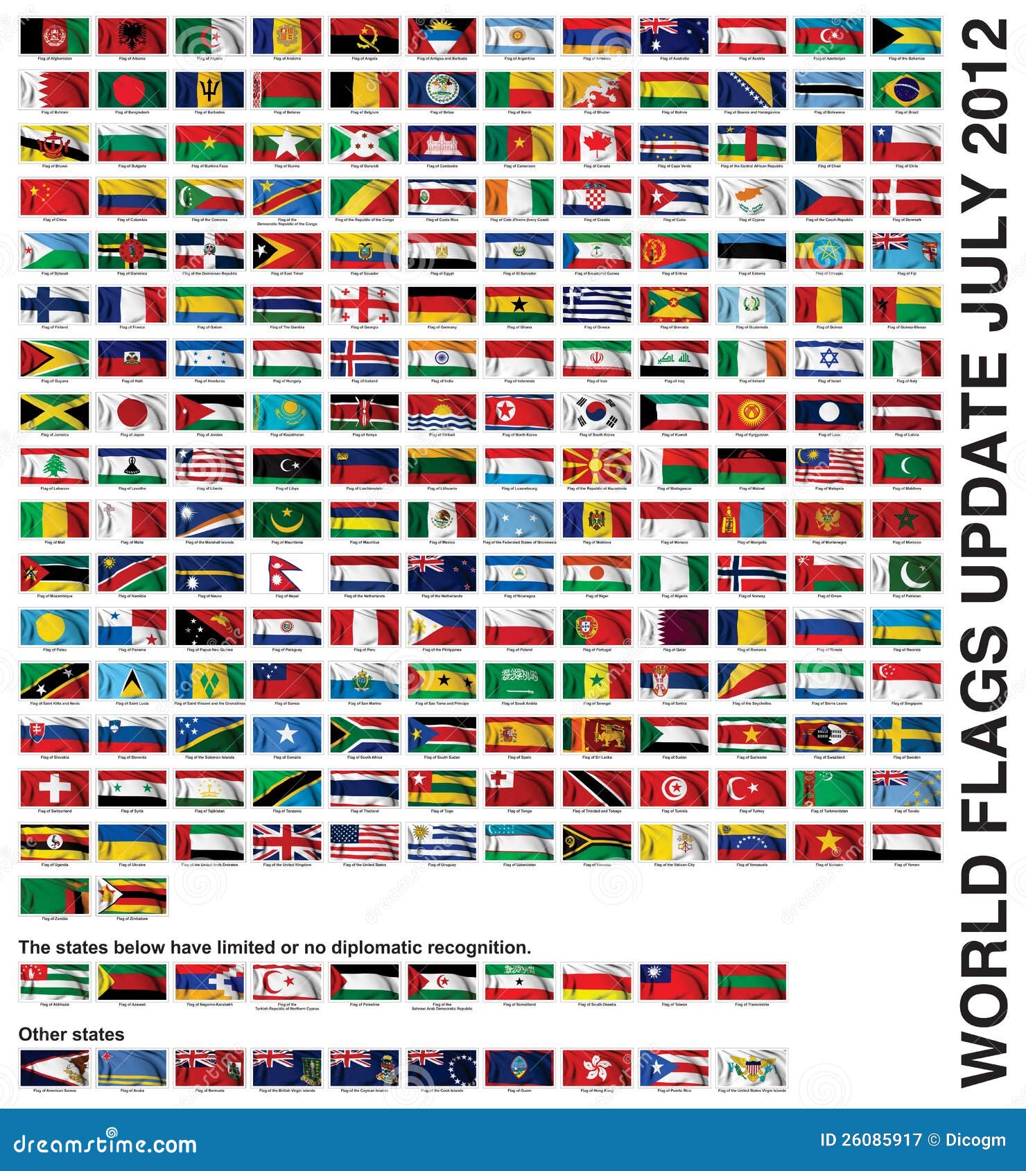 Bandeiras do mundo ilustração stock. Ilustração de continente - 26085917