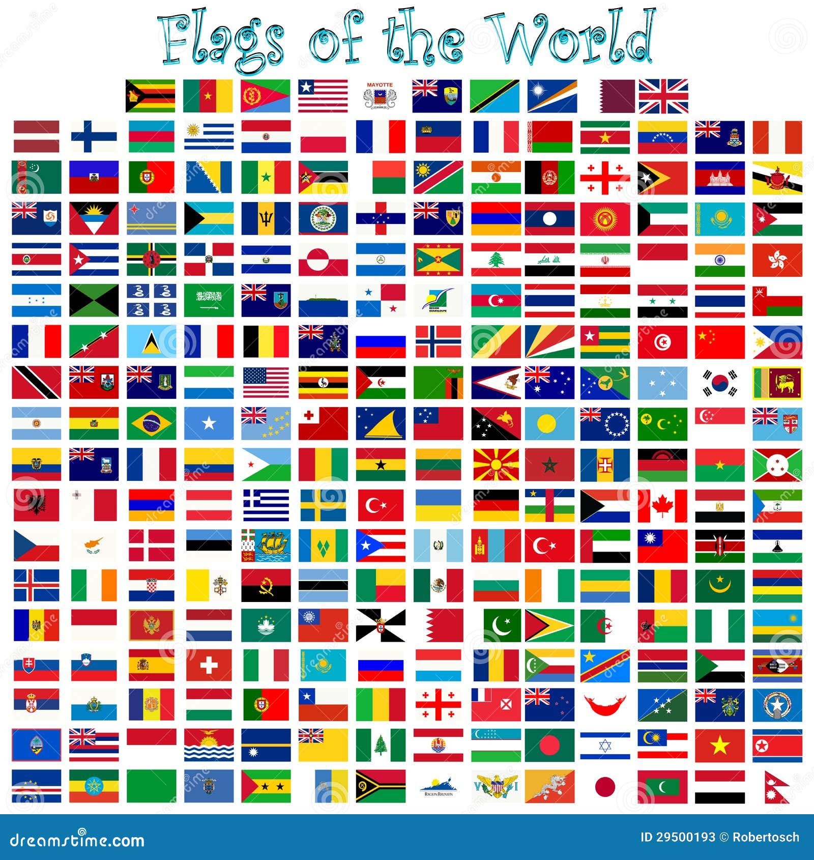 Bandeiras do mundo ilustração do vetor. Ilustração de curso - 29500193