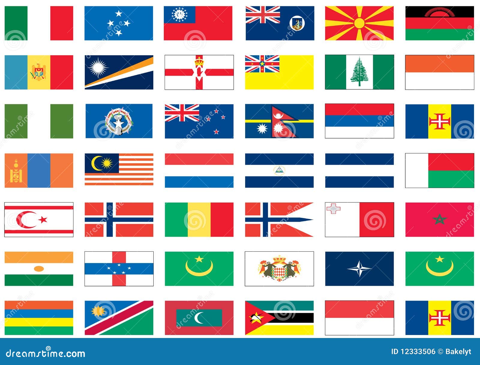 Bandeiras do mundo 5 de 8 ilustração do vetor. Ilustração de leste ...