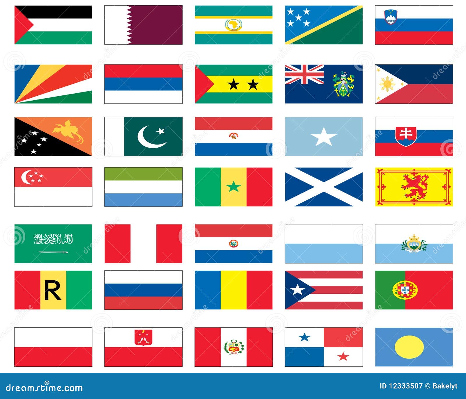 Bandeiras do mundo 6 de 8 ilustração do vetor. Ilustração de ...