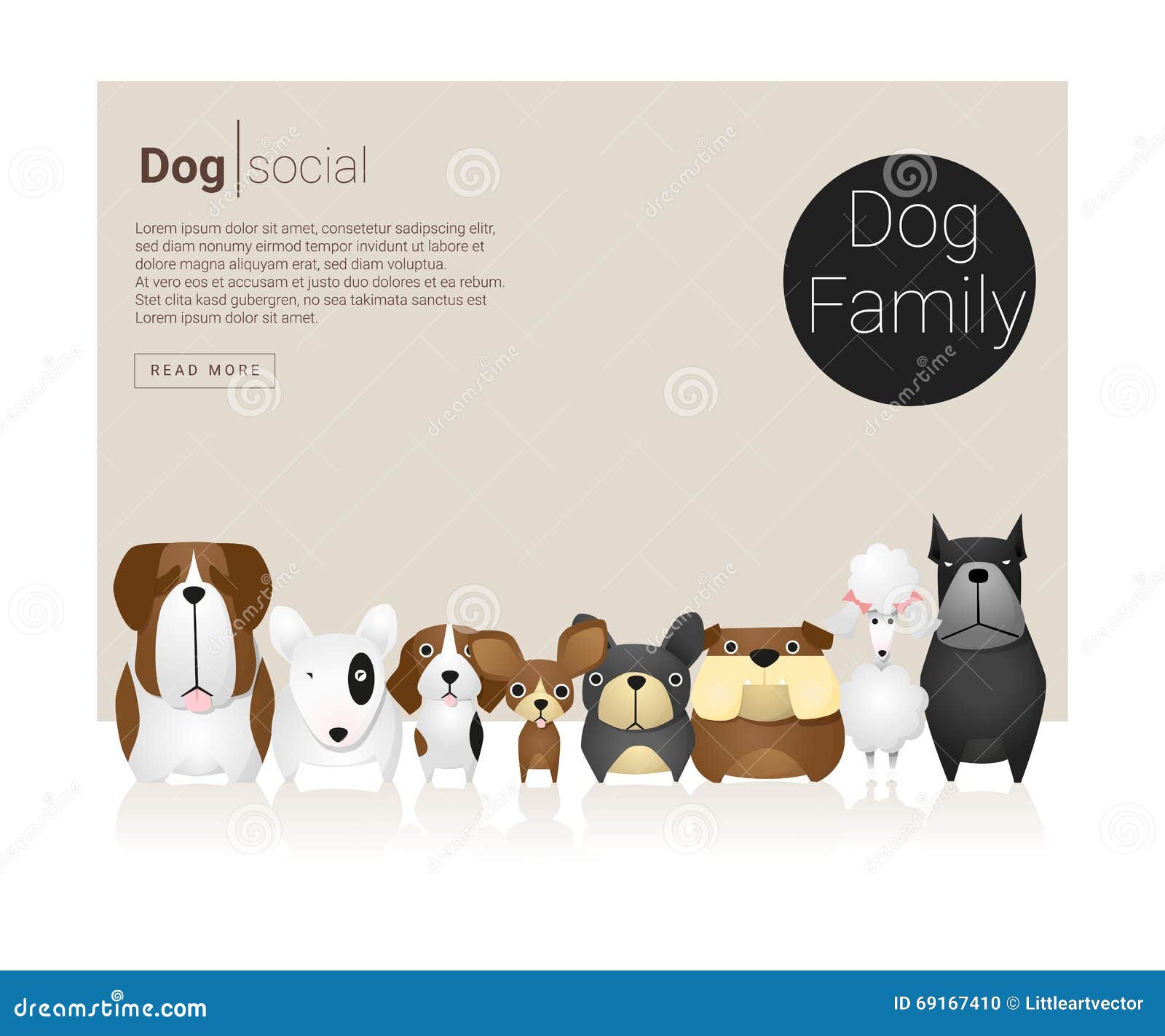 Bandera Animal Con Los Perros Ilustración del Vector - Ilustración de ...