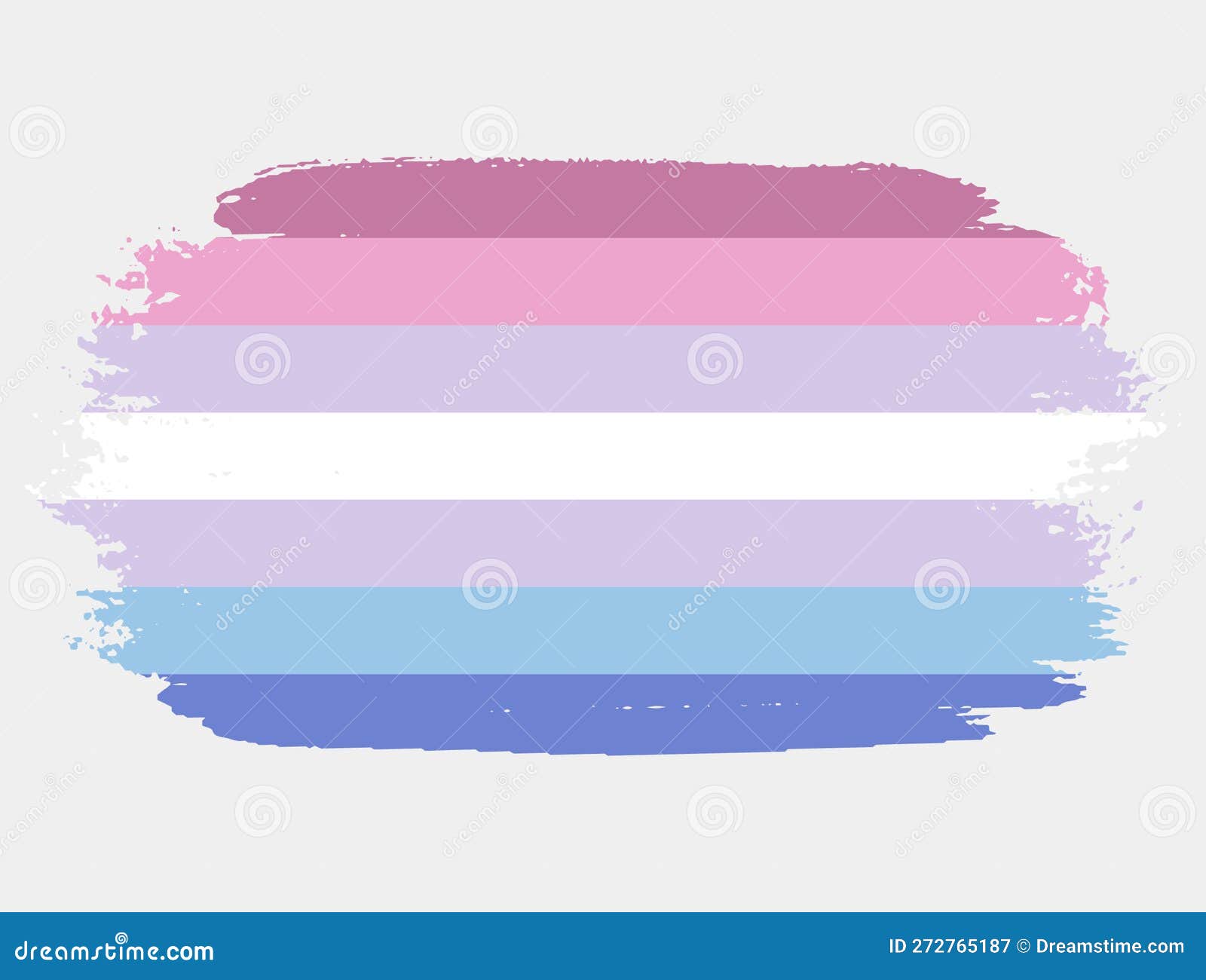 Bandera Bisexual Pintada Con Pincel Sobre Fondo Blanco Concepto De