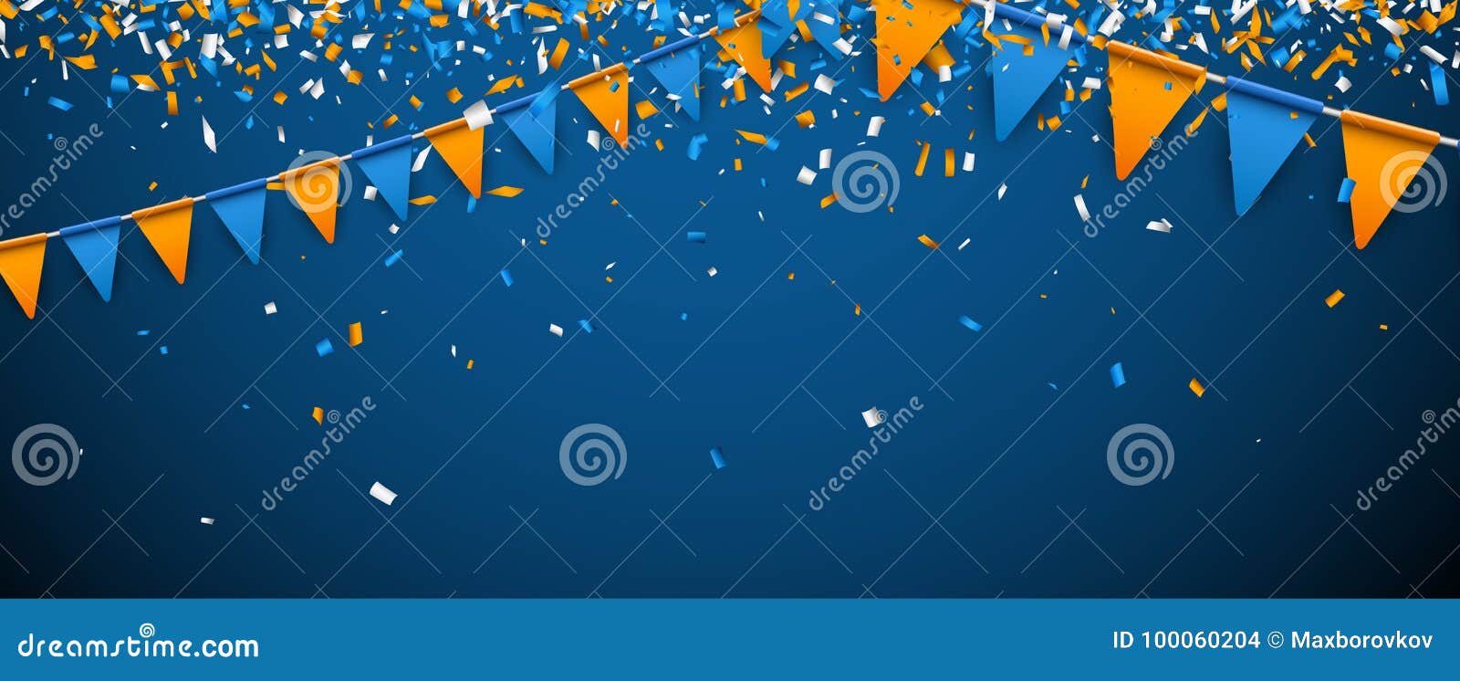 Bandera Con Las Banderas Y El Confeti Ilustración del Vector ...