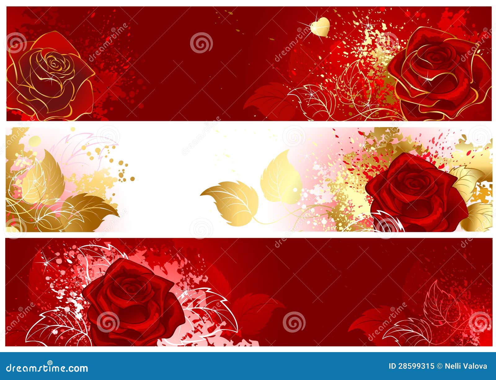 Bandera Con Las Rosas Rojas Ilustración del Vector - Ilustración de ...