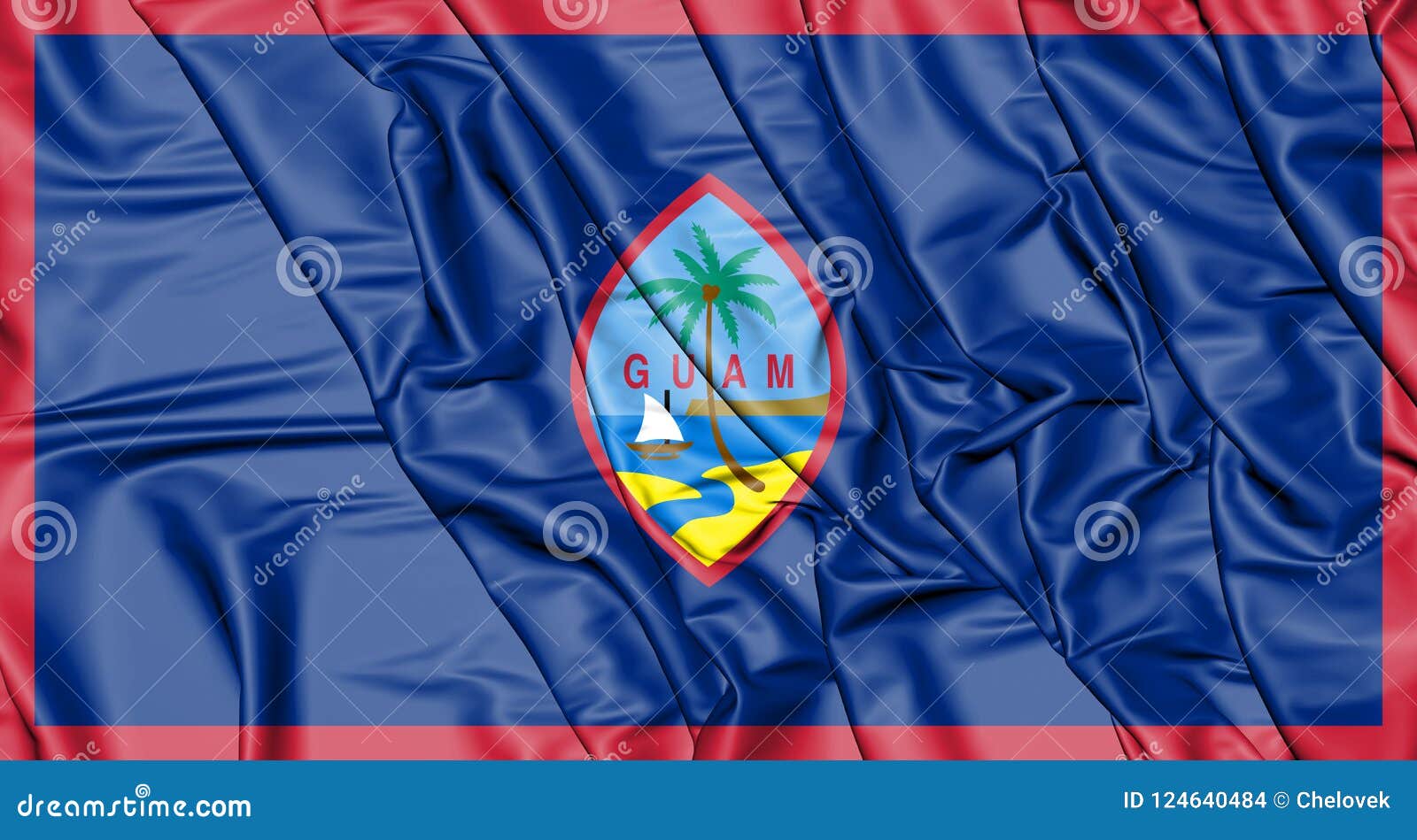 Bandera 3D de la Guam stock de ilustración. Ilustración de capa - 124640484