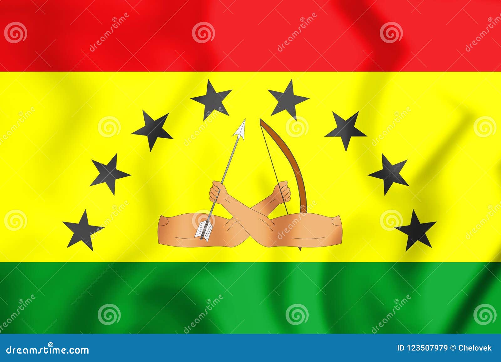 Bandera 3D Del Distrito De Guna Yala Stock de ilustración - Ilustración ...