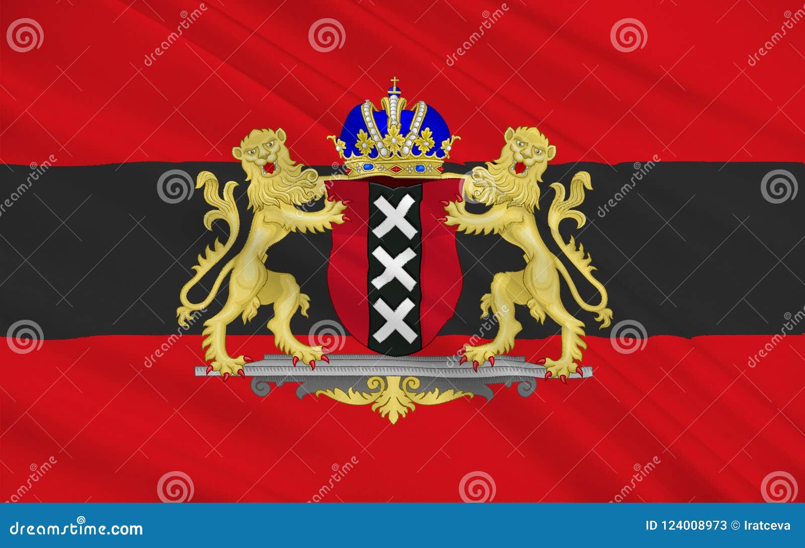 Bandera De Amsterdam De Países Bajos Stock de ilustración - Ilustración ...