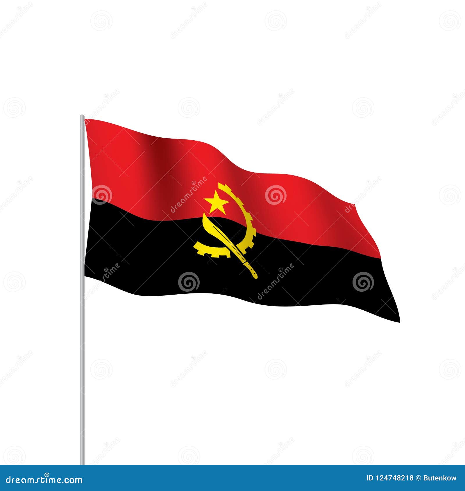 Bandera De Angola, Ejemplo Del Vector Ilustración del Vector ...